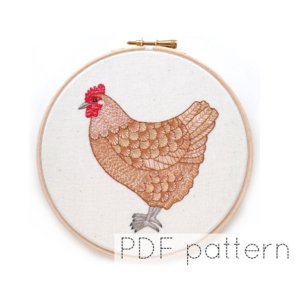 Hen Embroidery - Etsy