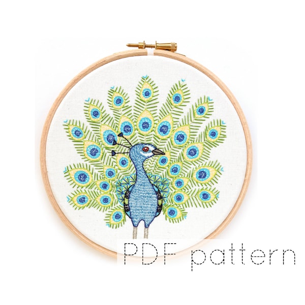 Peacock Embroidery - Etsy