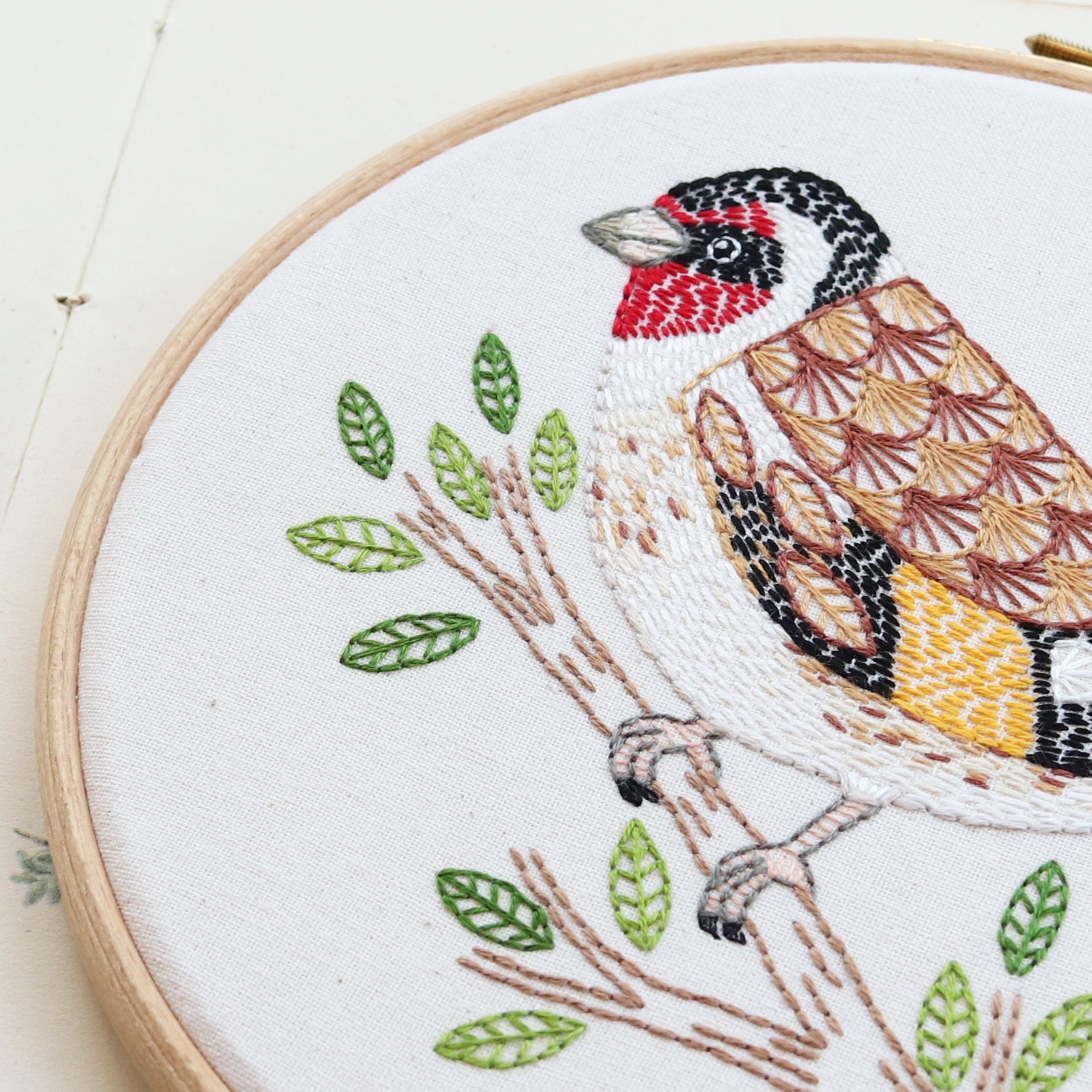 Goldfinch Bird Embroidery Hoop Art Pattern | Etsy