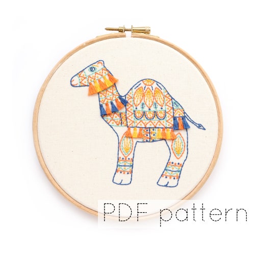 Fancy Camel Embroidery Pattern PDF Digital Download Hoop Art - Etsy
