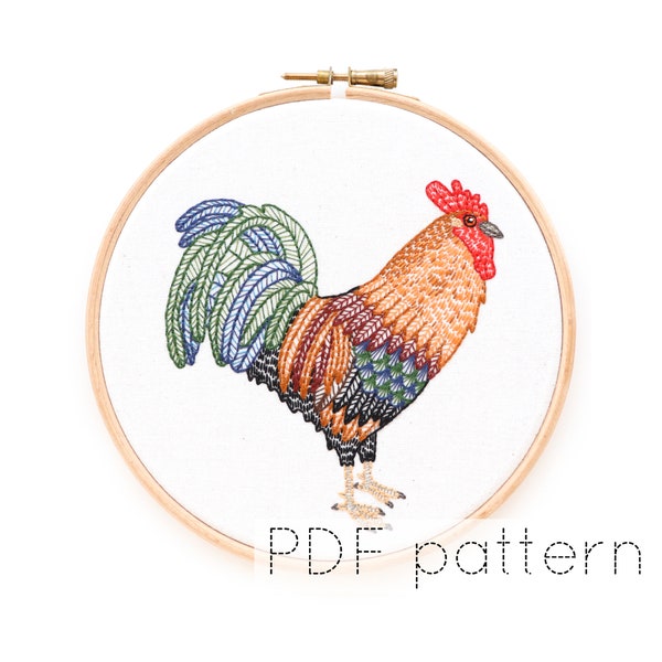 Rooster Embroidery Designs - Etsy