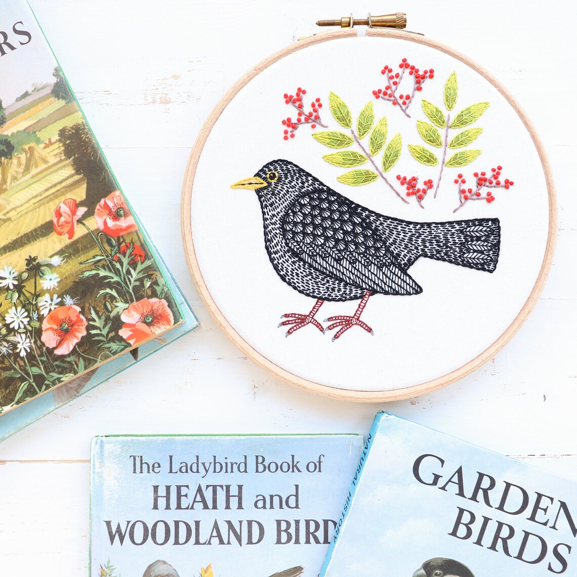 Blackbird Hand Embroidery Pattern PDF Download Bird | Etsy UK