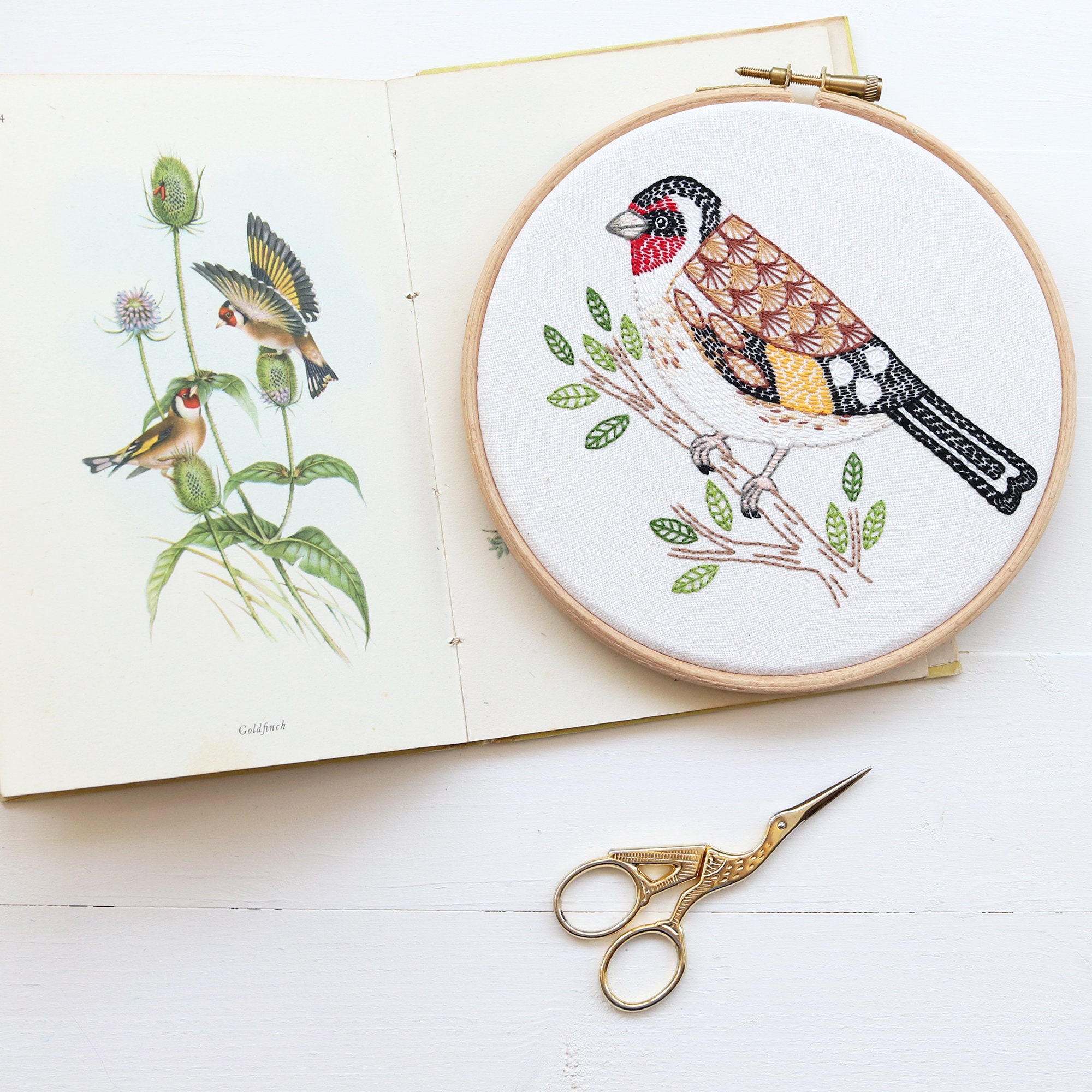 Goldfinch Bird Embroidery Hoop Art Pattern | Etsy