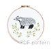 Badger Hand Embroidery Pattern Instant Download | Etsy