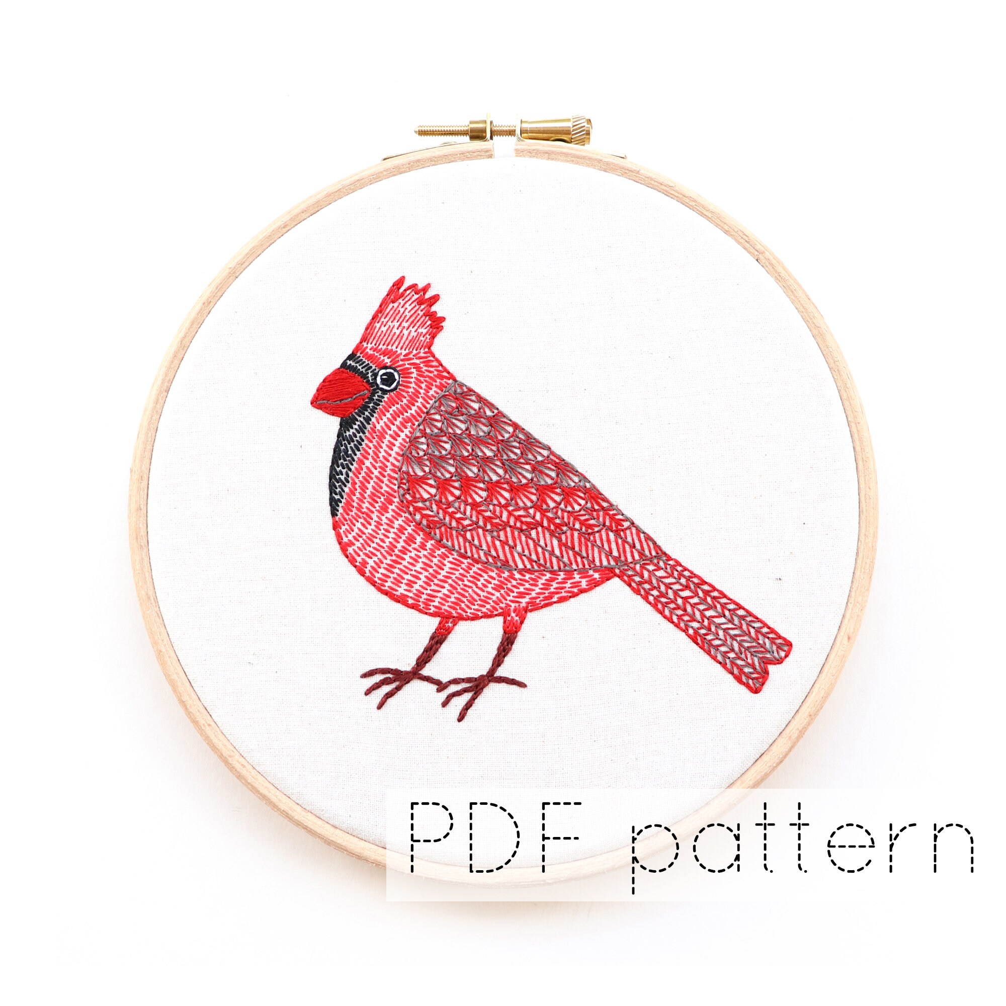 Cardinal Bird Embroidery Pattern Instant Download - Etsy UK