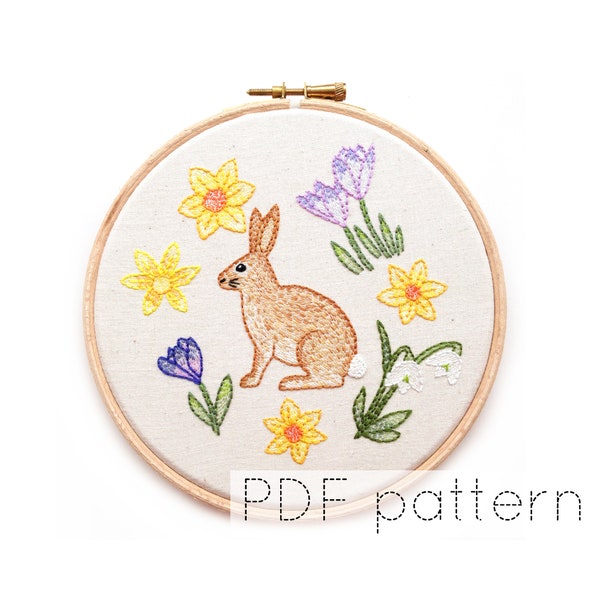 Rabbit Hand Embroidery Pattern - Etsy
