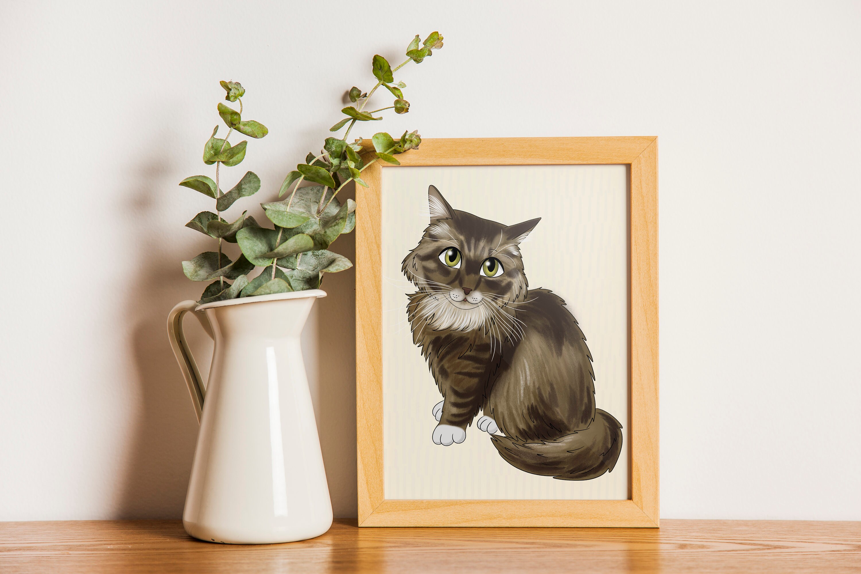 Cartoon Pet Portrait, Digital Pet Portrait, Birthday Gifts, Custom Pet ...