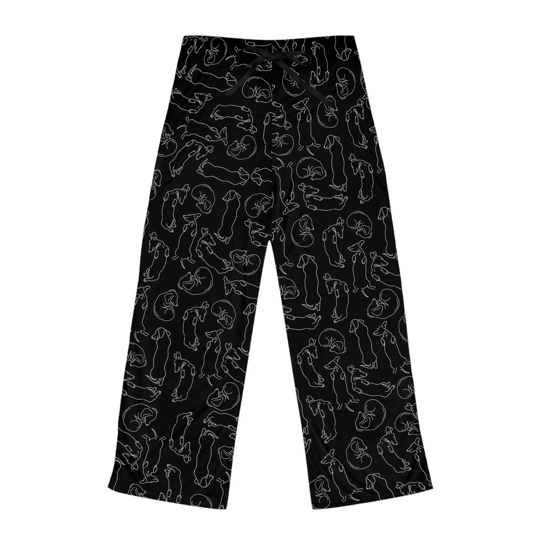 Sleeping Dachshund Line Art Women's Pajama Pants Wiener Dog - Etsy