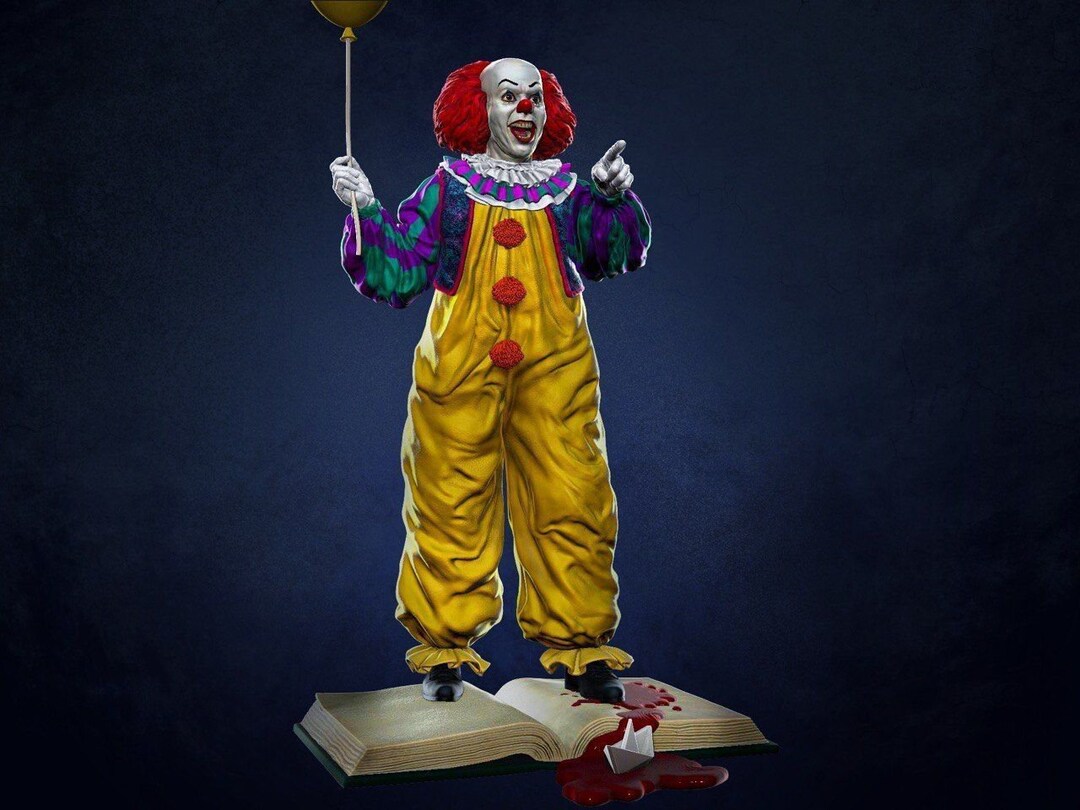 Pennywise STL, 3D Model, 3D Figure, Bust, Printing, 3D Print, Diorama ...