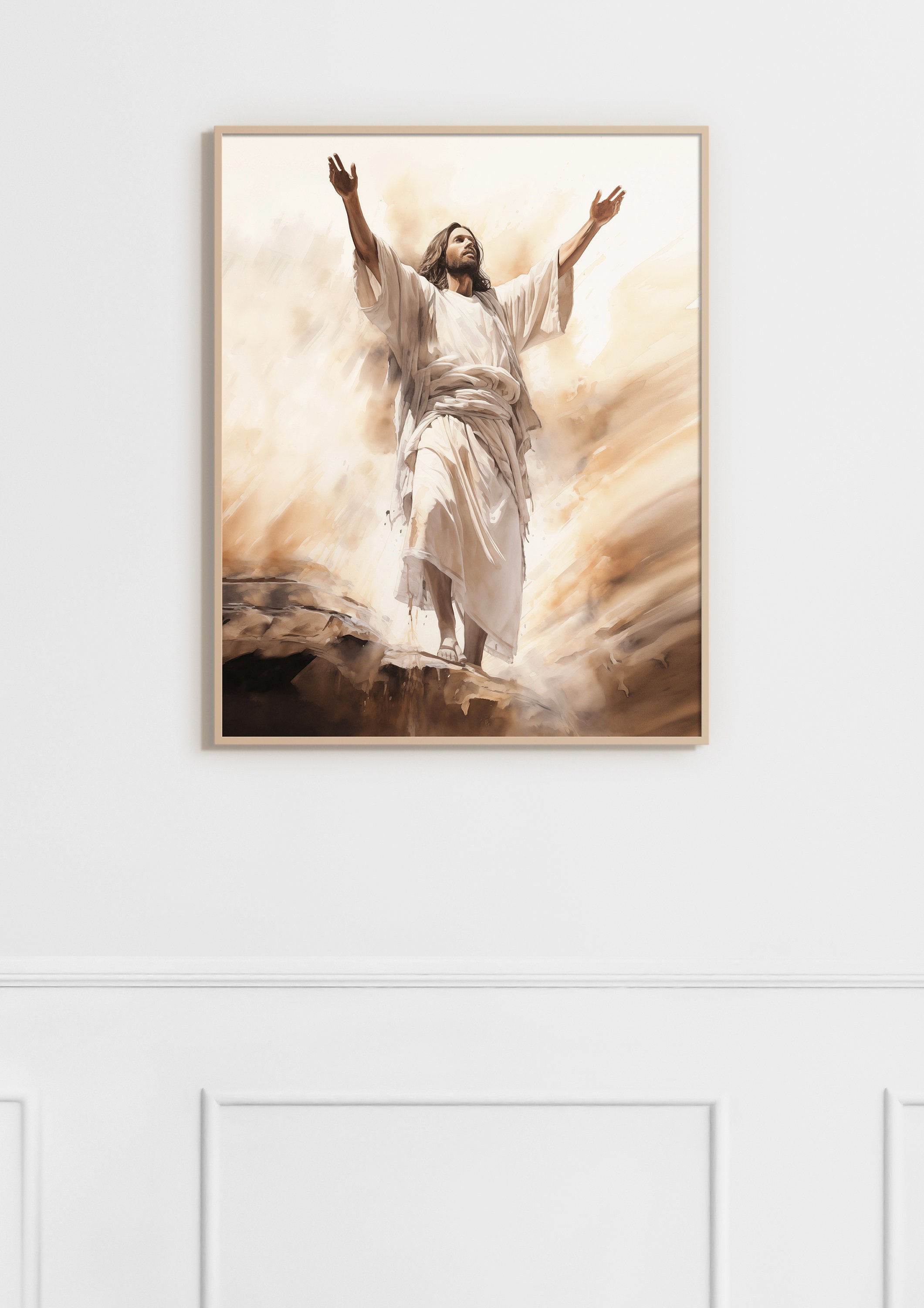 Resurrection Jesus | Christian Art | Bible Art | Jesus Art | Digital ...