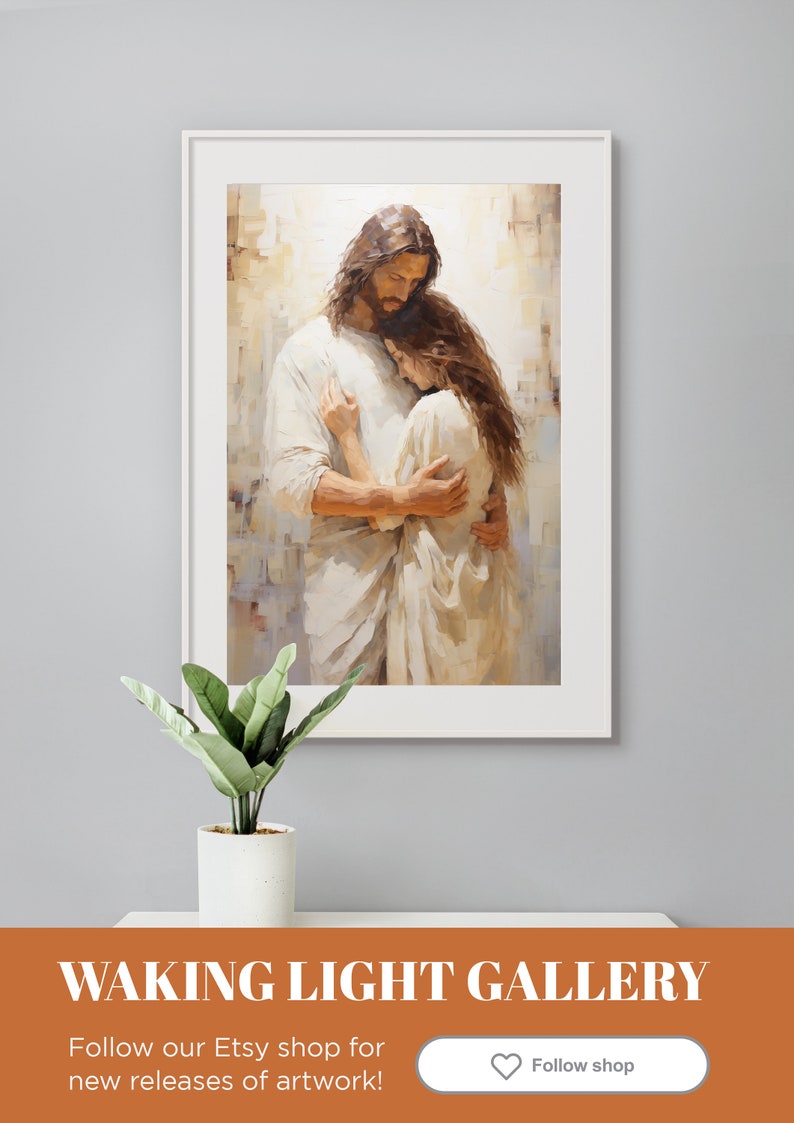 Healing Embrace, Jesus Hugging Girl, Christian Painting, Modern ...