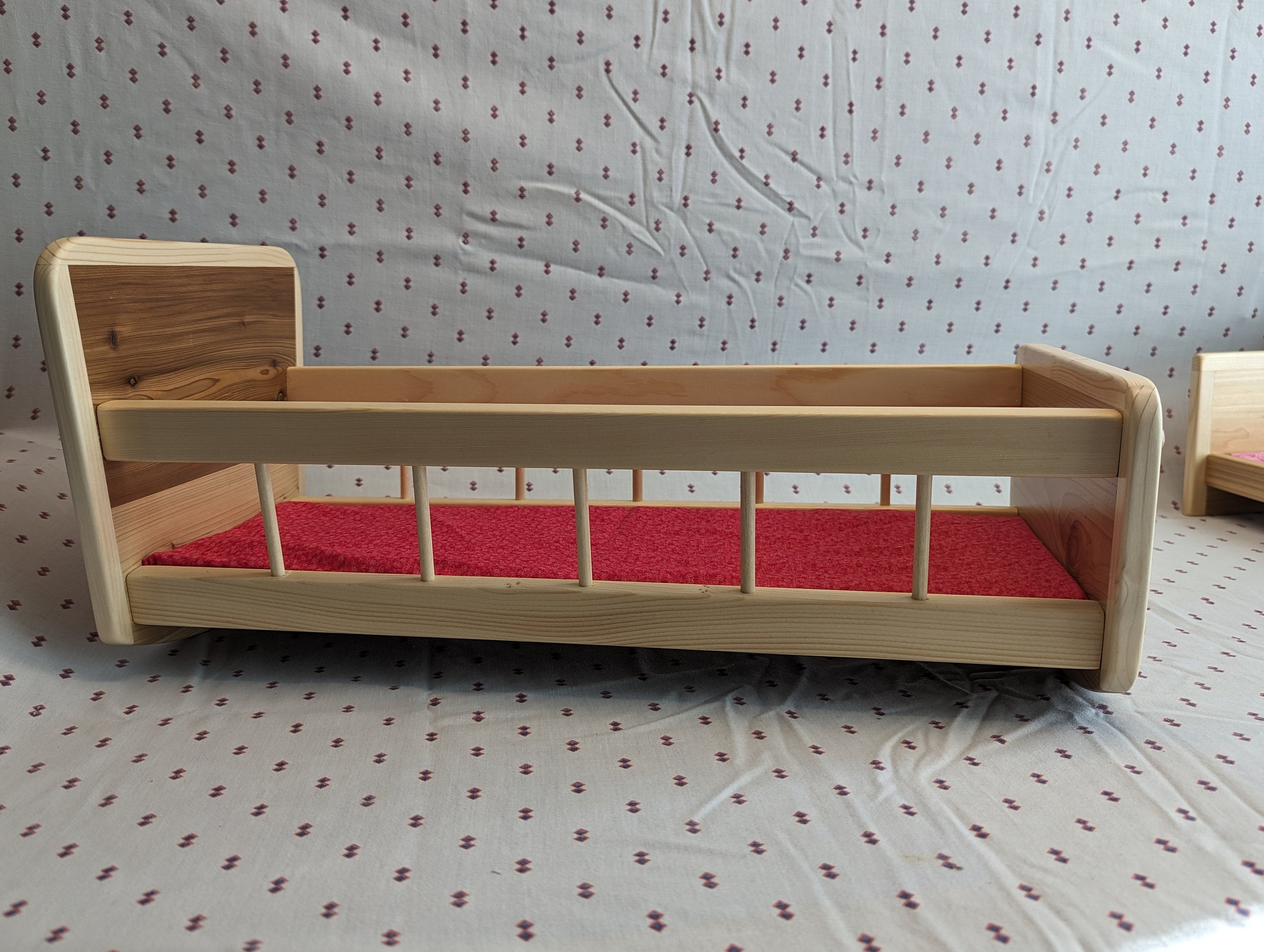 Handcrafted Solid Wood Rocking Doll Cradle - Etsy