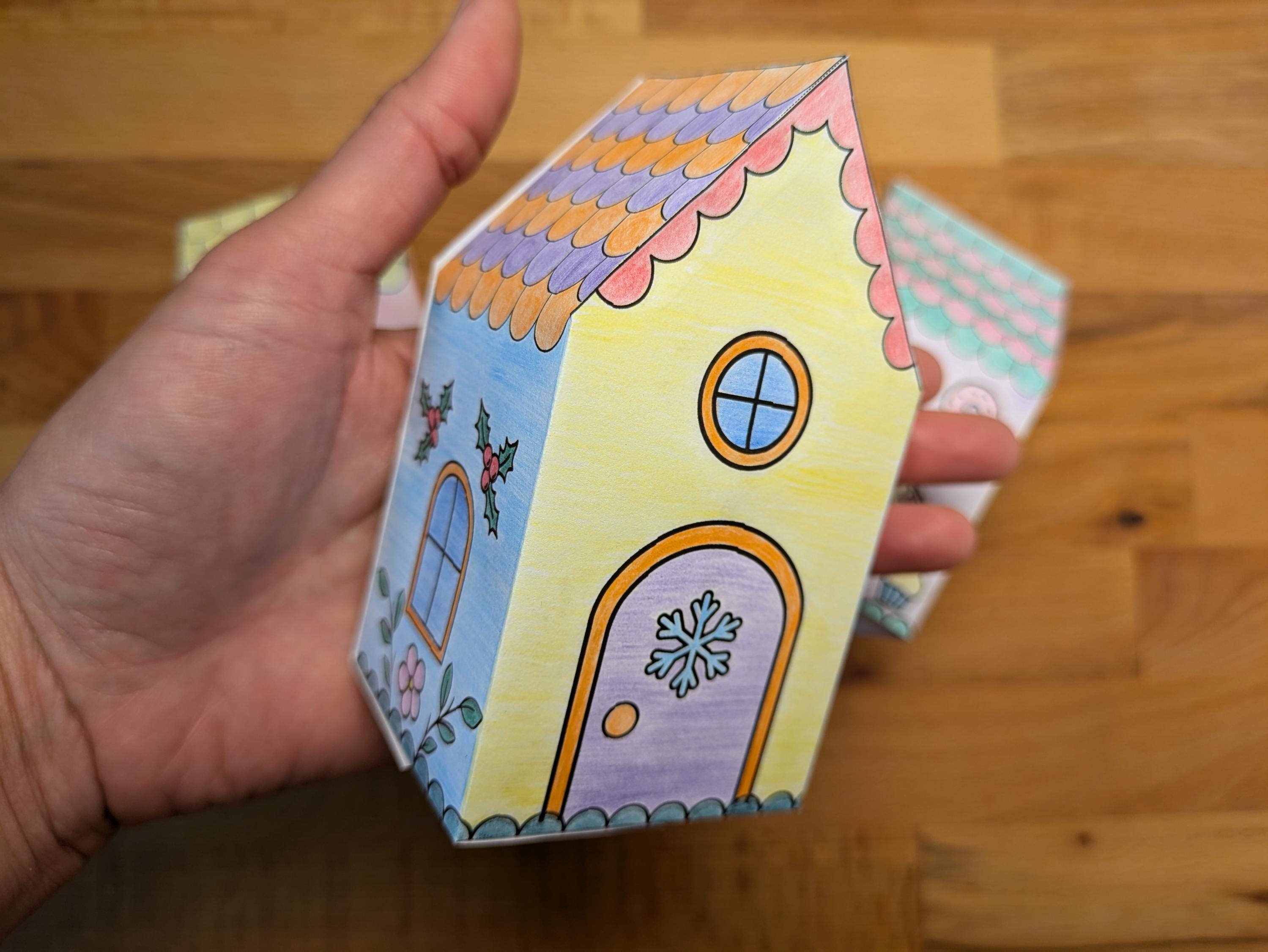 Gingerbread House PDF Craft Sheets With 3 Designs for Coloring, Cutting ...