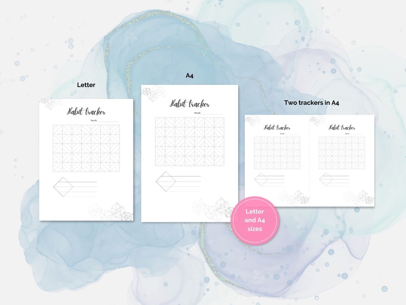 Habit Tracker Printable Diamond Pattern-making Monthly Planner, Improve ...