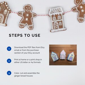 Gingerbread House PDF Craft Sheets With 3 Designs for Coloring, Cutting ...