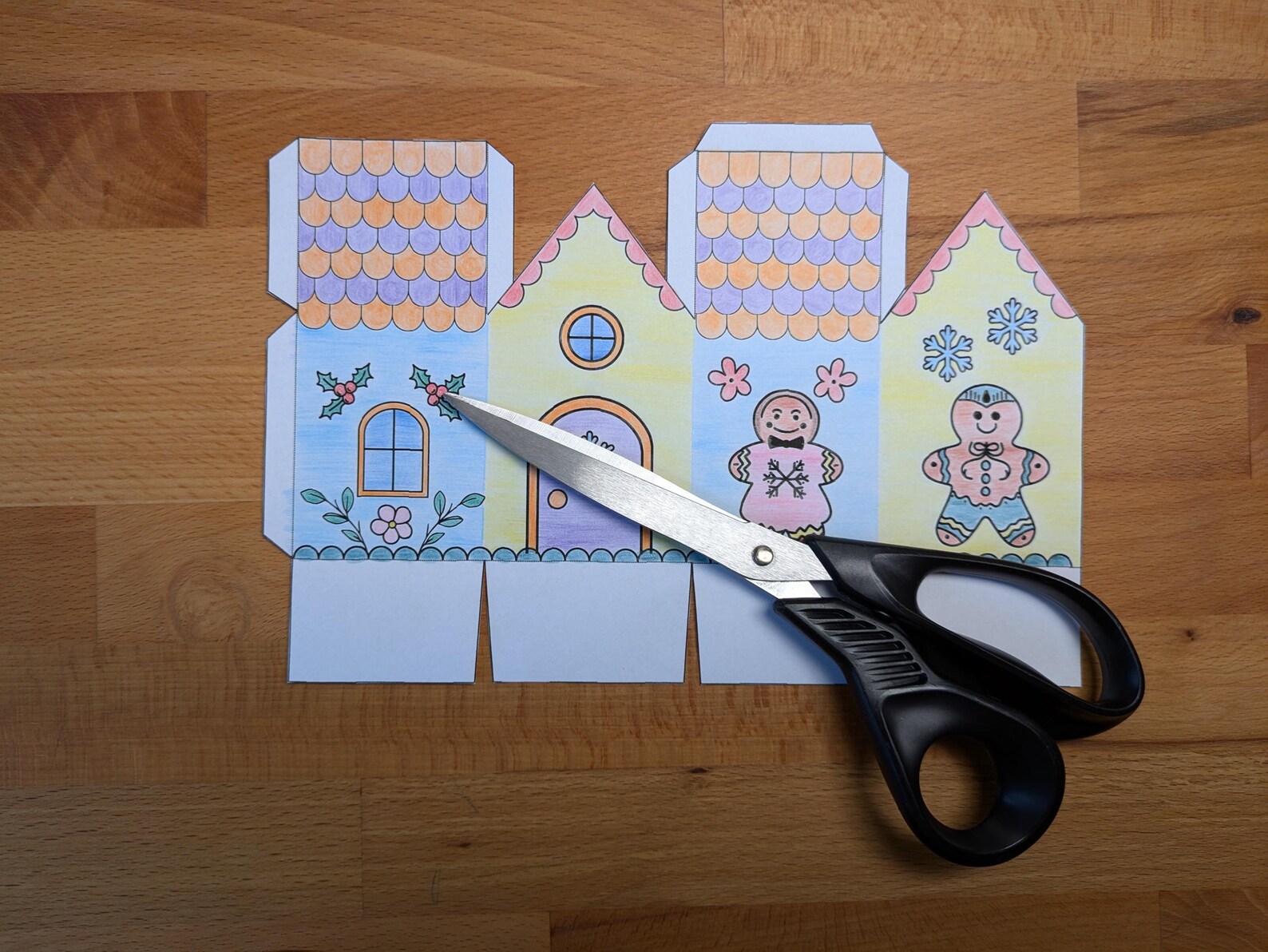 Gingerbread House PDF Craft Sheets With 3 Designs for Coloring, Cutting ...
