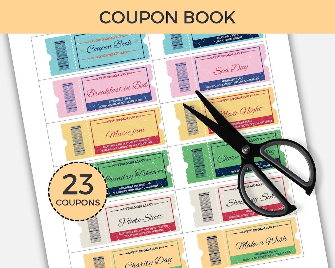 Coupon Book for Mother's Day, Father's Day, Anniversary, or Birthday in ...