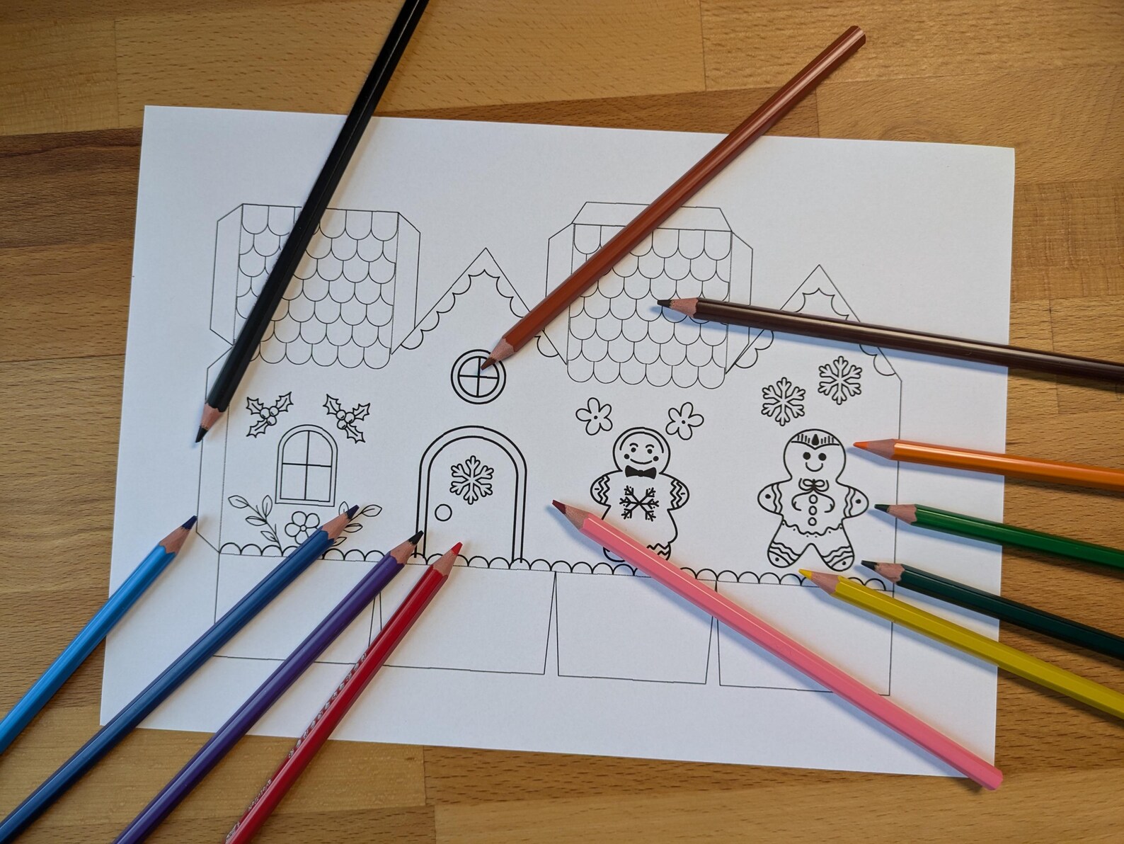 Gingerbread House PDF Craft Sheets With 3 Designs for Coloring, Cutting ...