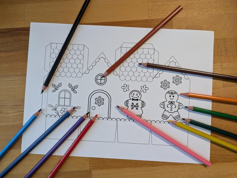 Gingerbread House PDF Craft Sheets With 3 Designs for Coloring, Cutting ...