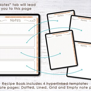 Digital Recipe Book PDF Template for Goodnotes, Hyperlinked Recipe Book ...