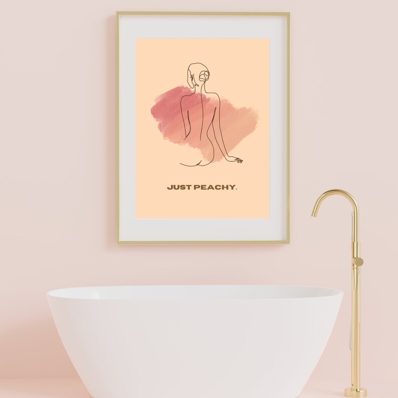 Just Peachy Bathroom Wall Art Decor | Peach Theme | Wall Art - Etsy