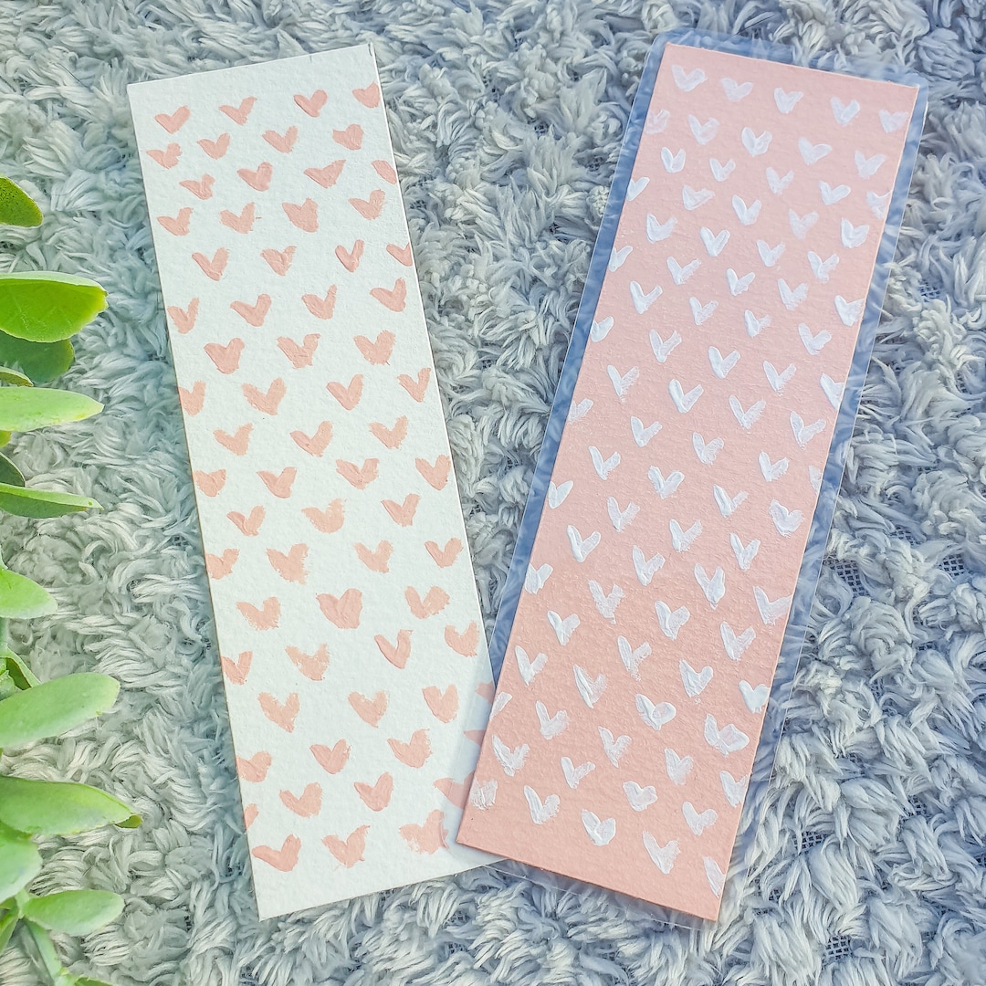 Peachy Heart Bookmark Set - Etsy