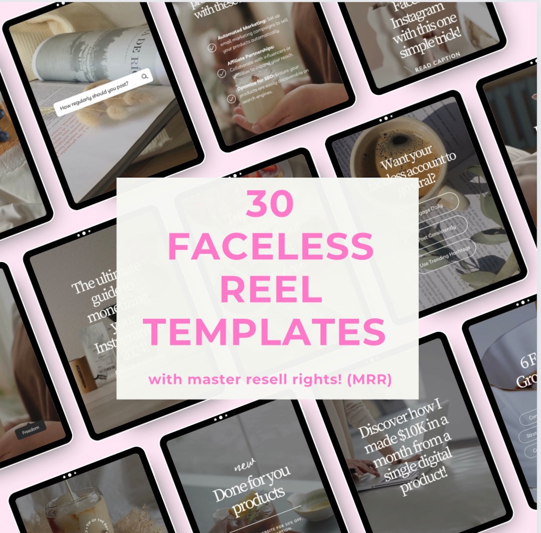 30 Faceless Reel Templates - Etsy