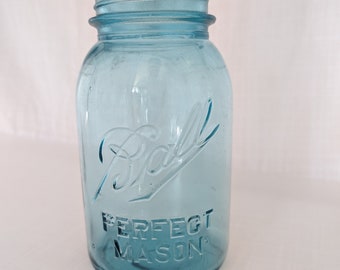 1910-1923 Authentic Vintage Blue Ball Perfect Mason Jar - Etsy