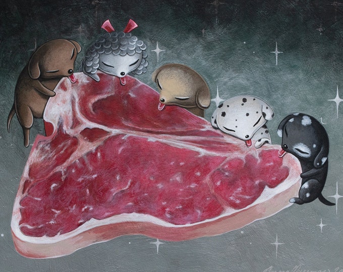 T-bone Puppies Limited Edition Reproduction - Etsy