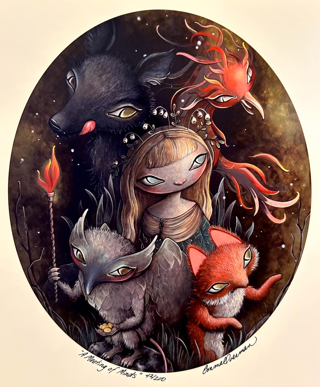 Wolf, Phoenix, Griffin, Fox and Girl Limited Edition Reproduction - Etsy