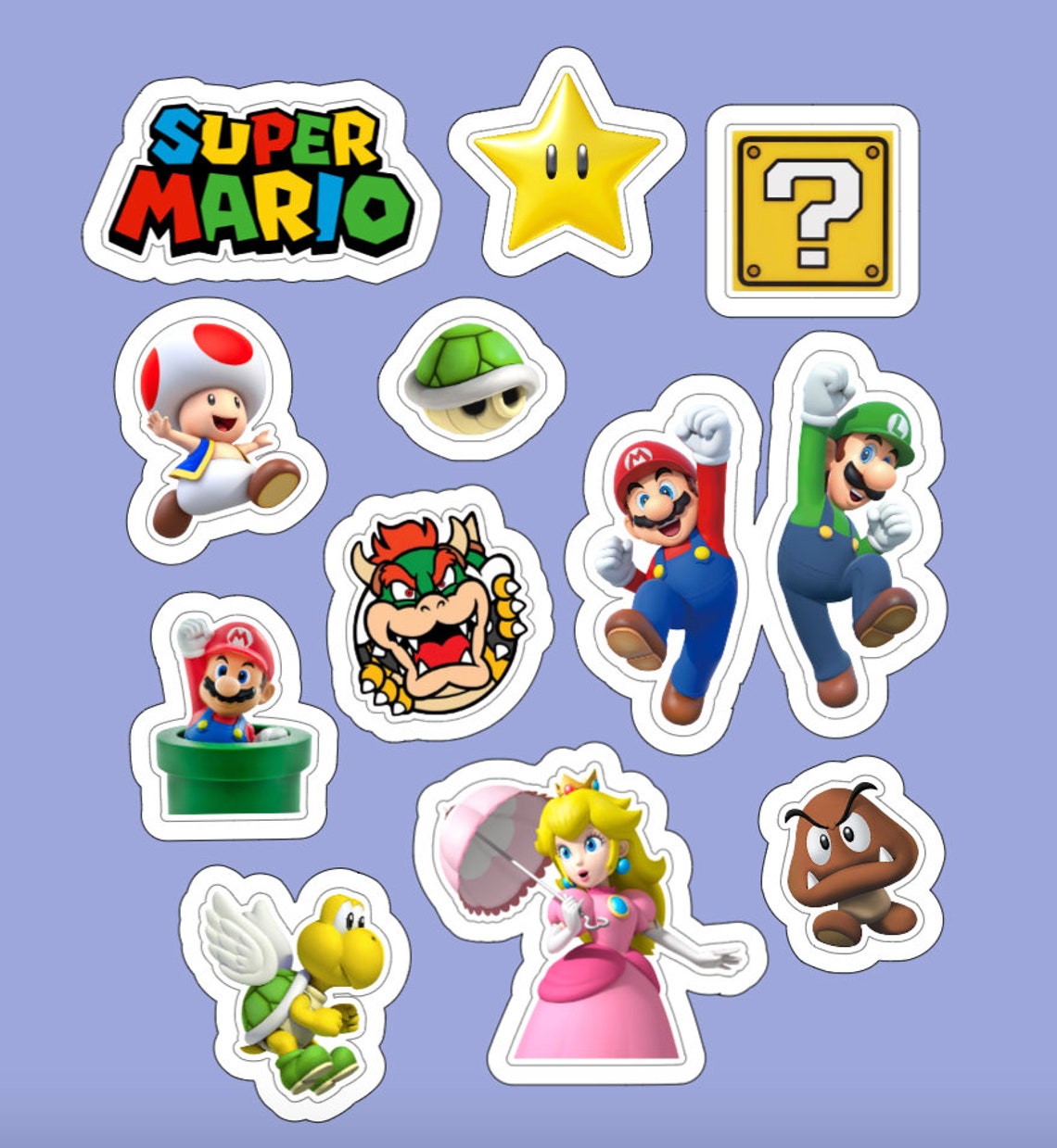 Super Mario Stickers Holographic and Water Resistant - Etsy