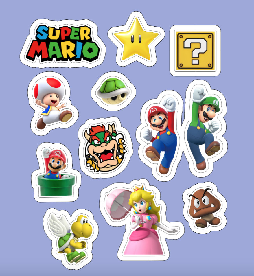 Super Mario Stickers Holographic and Water Resistant - Etsy