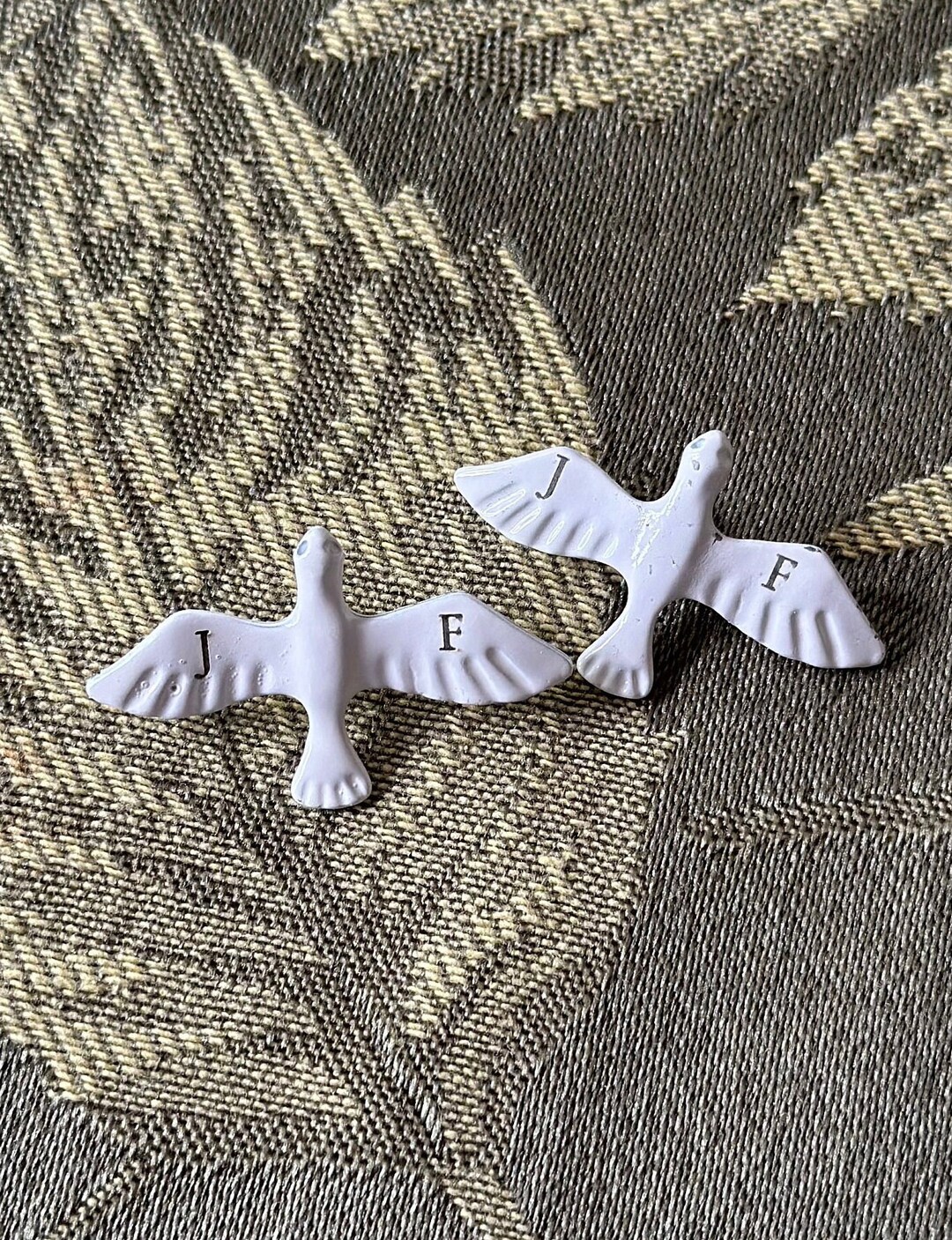 Personalized White Dove Pin Custom Initials Memorial Gift Best Friend ...