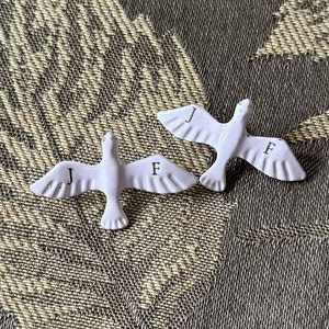 Personalized White Dove Pin Custom Initials Memorial Gift Best Friend ...