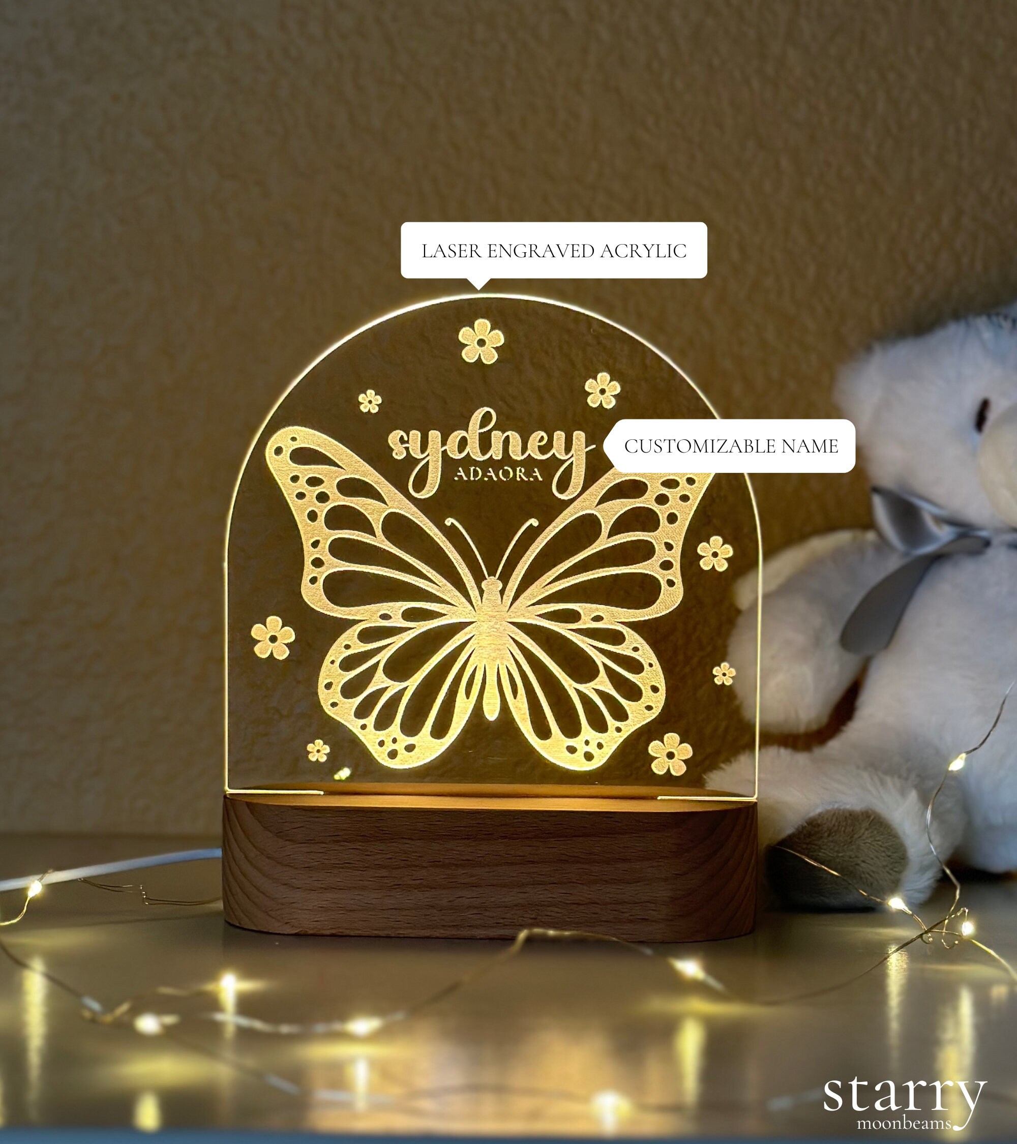 Butterfly Custom Night Light for Kids Night Light Baby Shower Gift for ...