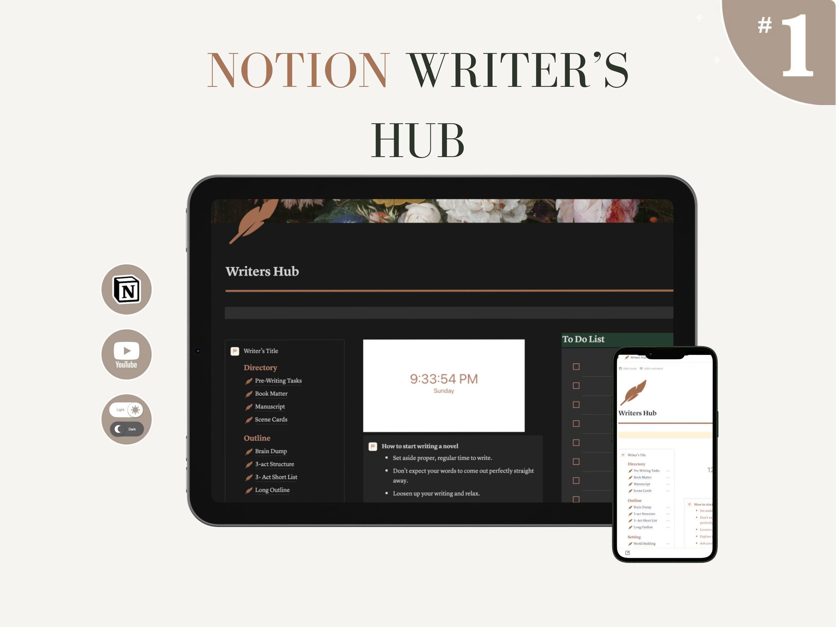 Notion All in One Planner,notion Digital Novel Planner,gift for Writers ...