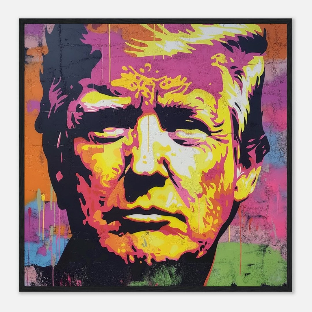 Trump Framed Graffiti Style Colorful Wall Art - Etsy