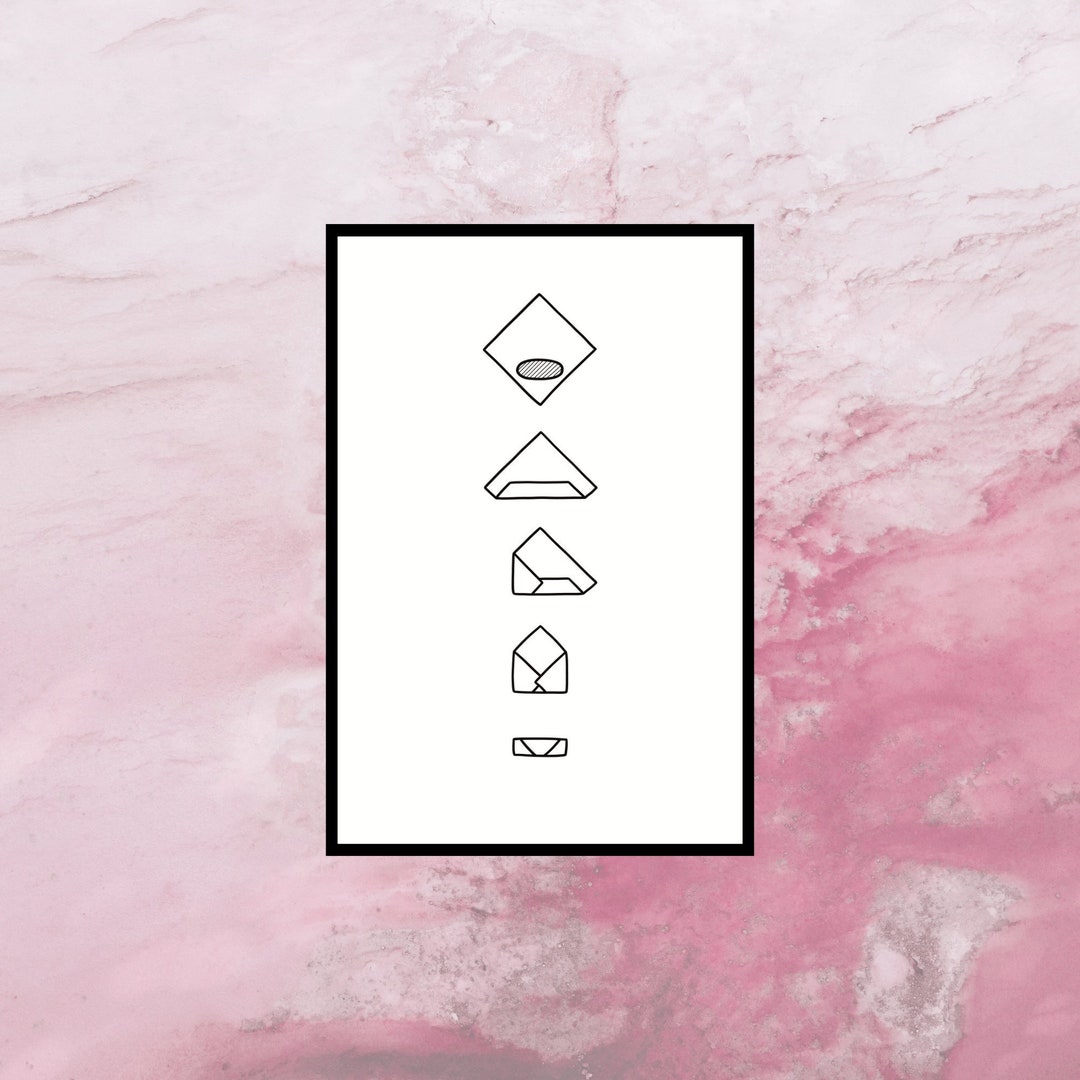 Spring Roll Wrapping Instructions Diagram Minimalist Art Print ...