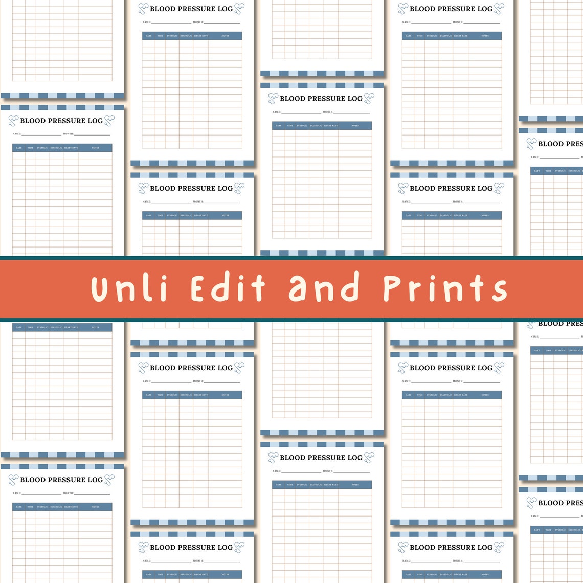 Printable Blood Pressure Chart, High Blood Pressure Monitoring ...