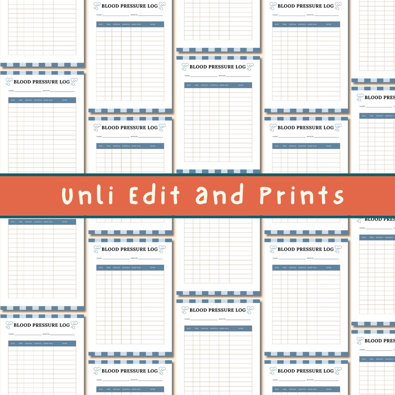 Printable Blood Pressure Chart, High Blood Pressure Monitoring ...