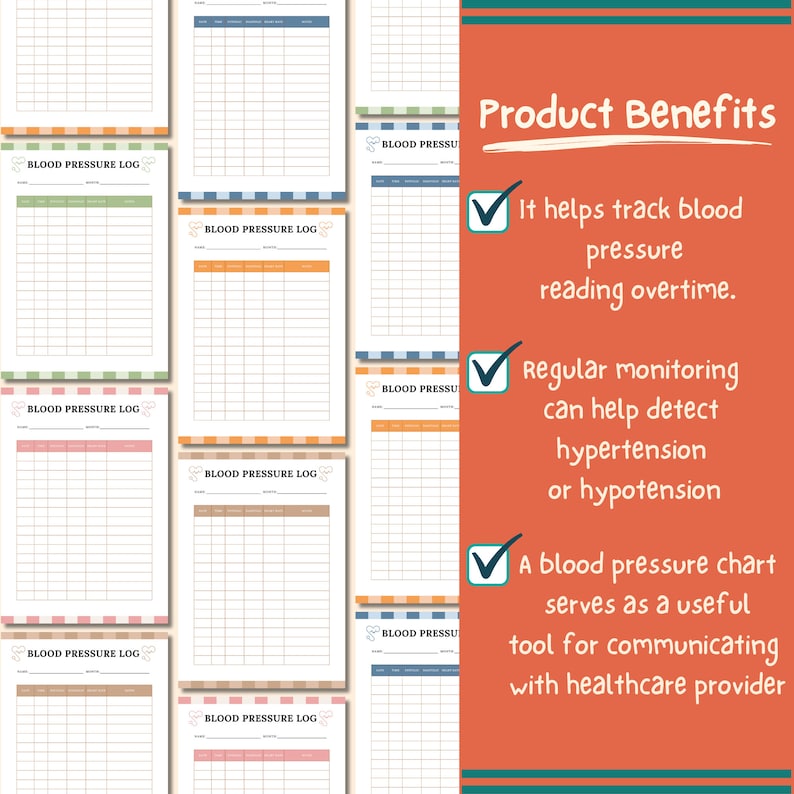 Printable Blood Pressure Chart, High Blood Pressure Monitoring ...