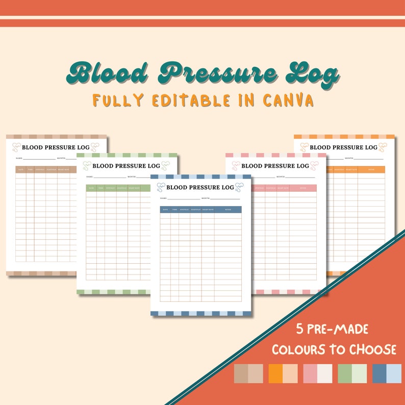 Printable Blood Pressure Chart, High Blood Pressure Monitoring ...