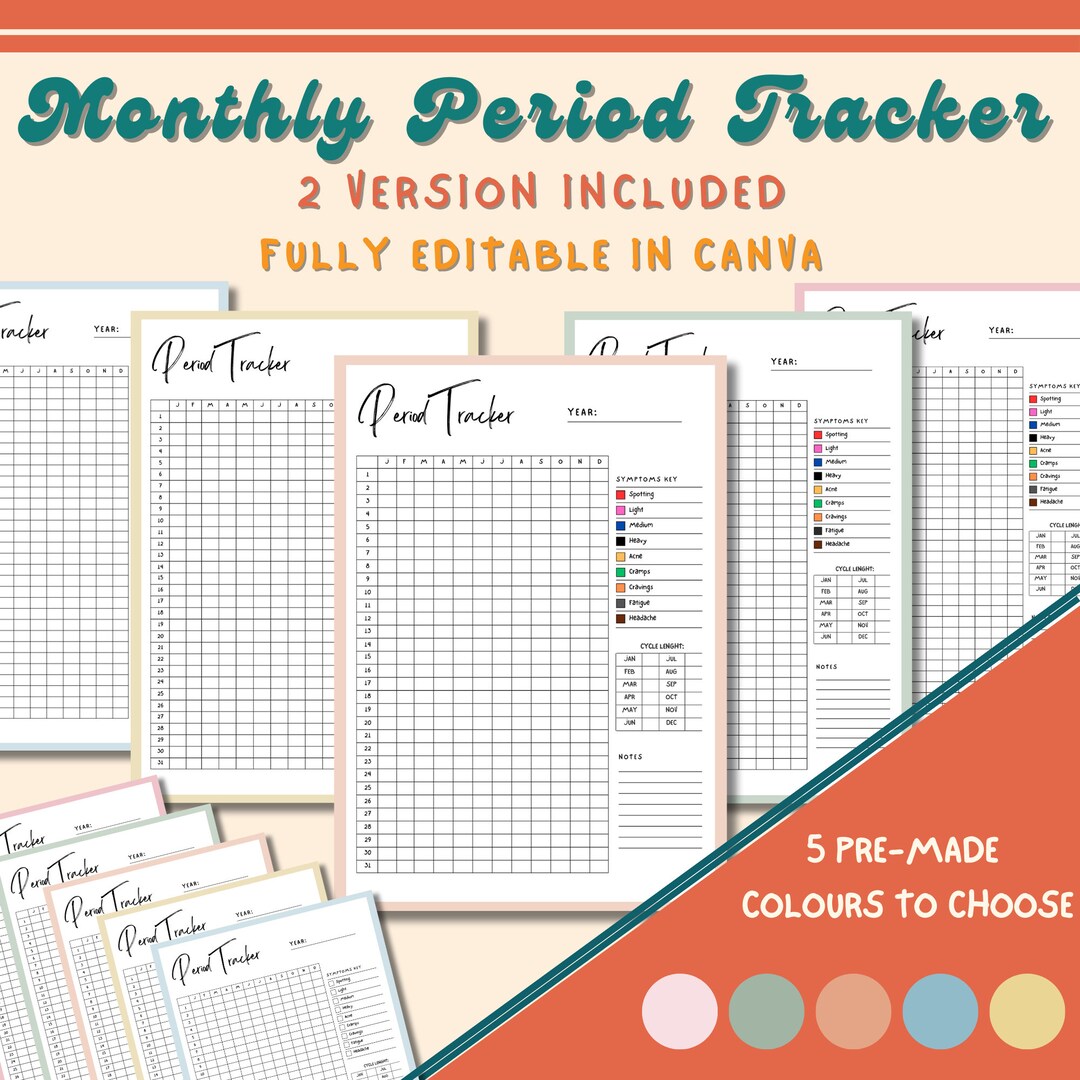 Minimalist Menstrual Cycle Tracker for Period Calendar, Fertile Days ...