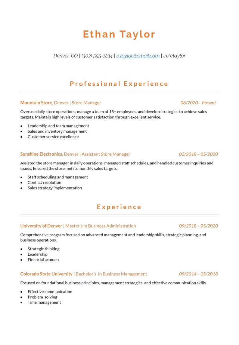 Simple Minimal ATS Friendly Resume CV - Etsy