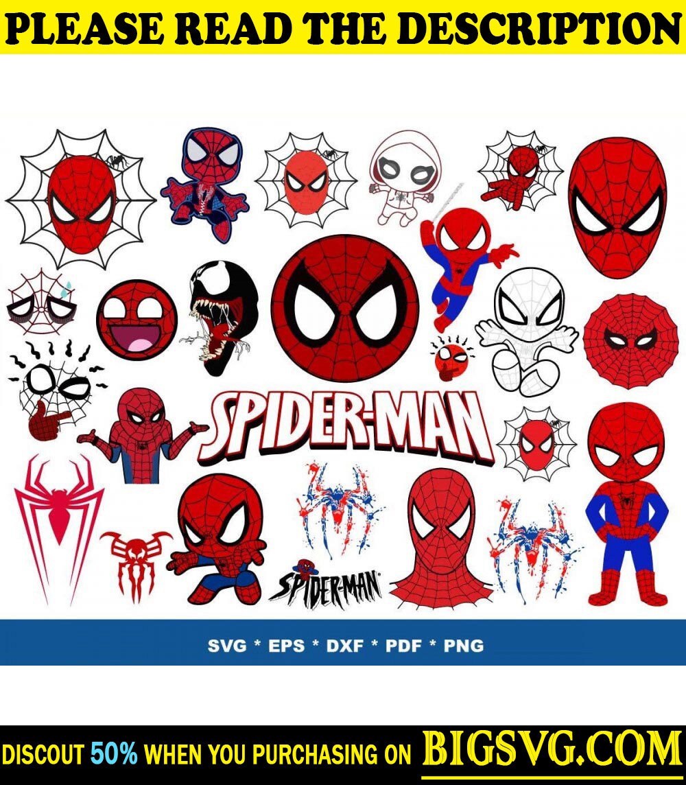 1000 SPIDERMAN SVG BUNDLE, Svg Cut Files for Cricut, Svg Files for ...