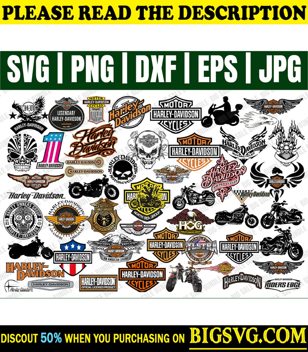 Harley Davidson SVG and PNG Formats Ready to Use for Cricut and Canva ...