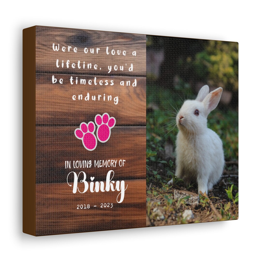Rabbit Memorial Gift, Personalized Pet Memorial Gift, Rabbit Loss Gift ...