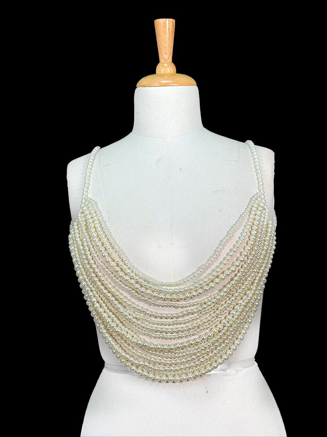 Pearl Bra, Pearl Bustier, Beaded Pearl Top, Pearl Accessory, White ...