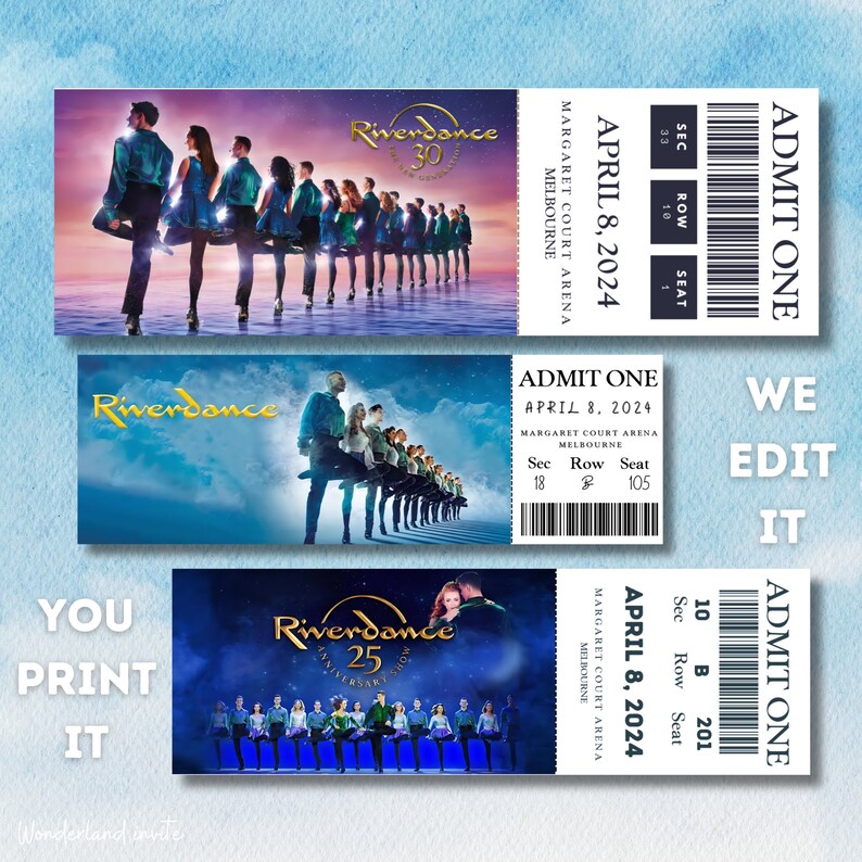 Printable Riverdance 30 Ticket the New Generation Tour, Personalized ...