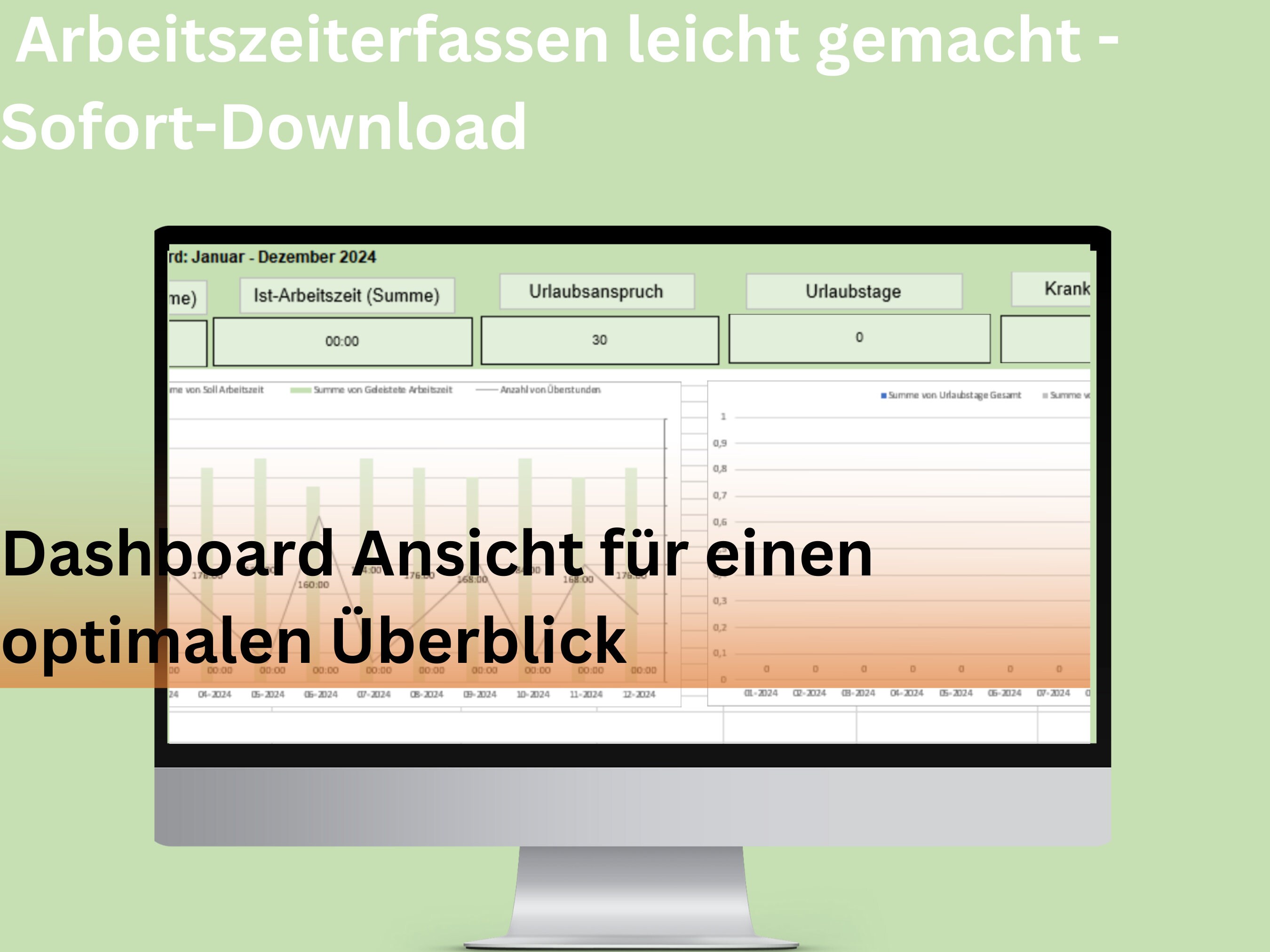 Working Time Recording 2024 Excel Template timesheet excel Template ...